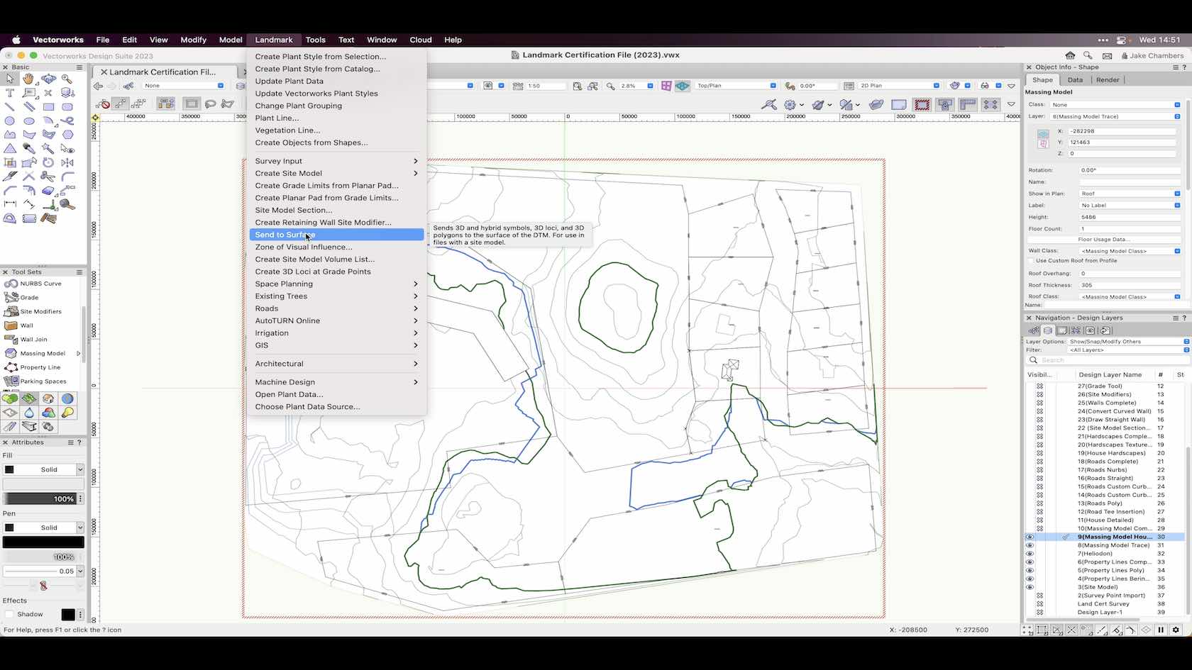 Send To Surface Commad Send Massing Models To The Surface Vectorworks University